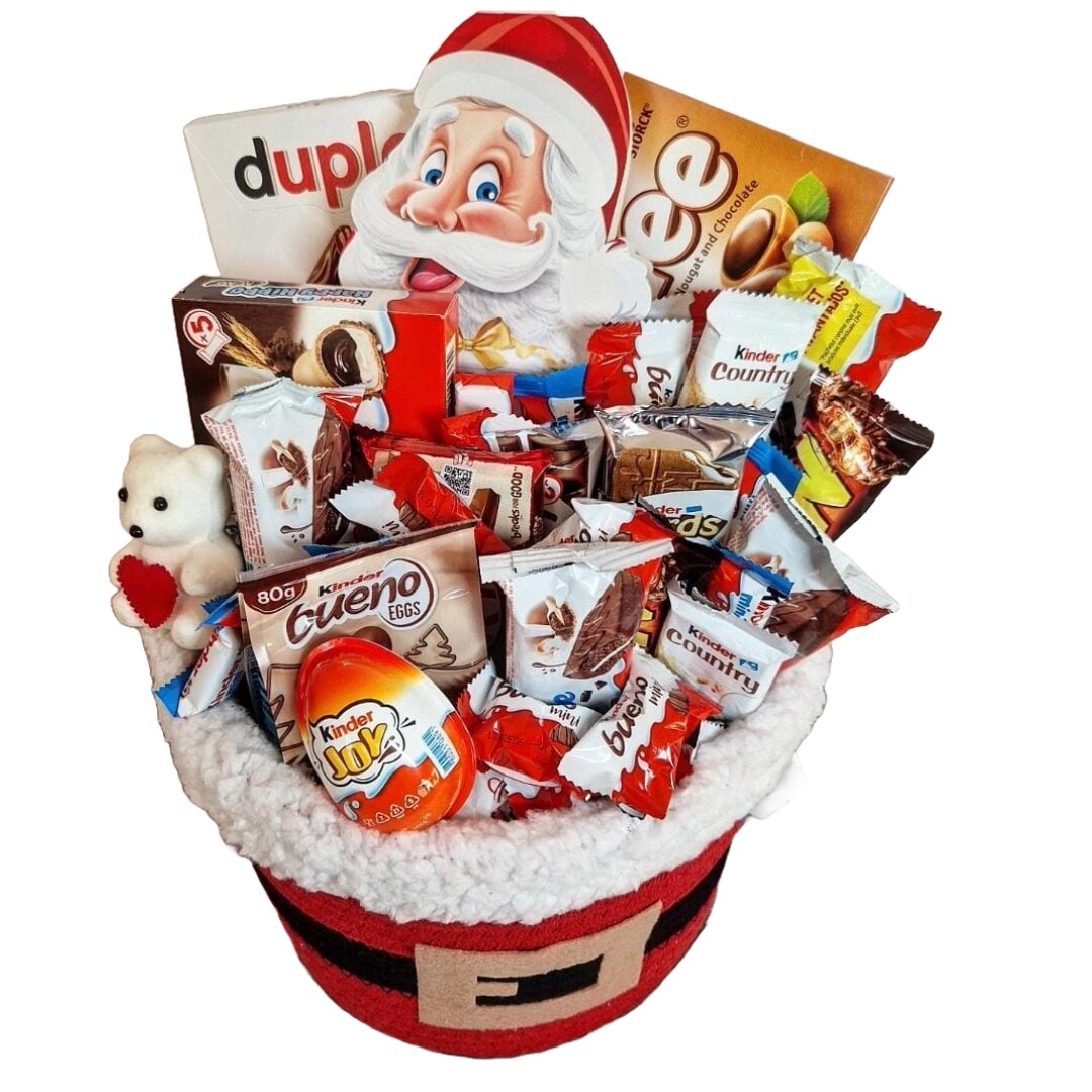 Cosul lui Mos Nicolae, diversificat Kinder Chocolate, Joy, Bueno - eMAG.ro