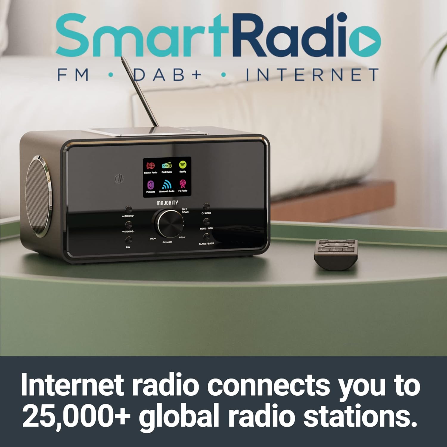 Radio internet global Bluetooth DAB+, Majority, 2.1, cu subwoofer ...