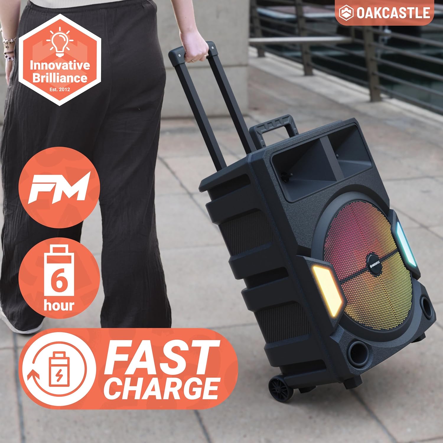 Boxa portabila 2.0 Oakcastle, Majority, 2 microfoane, tripod si ...