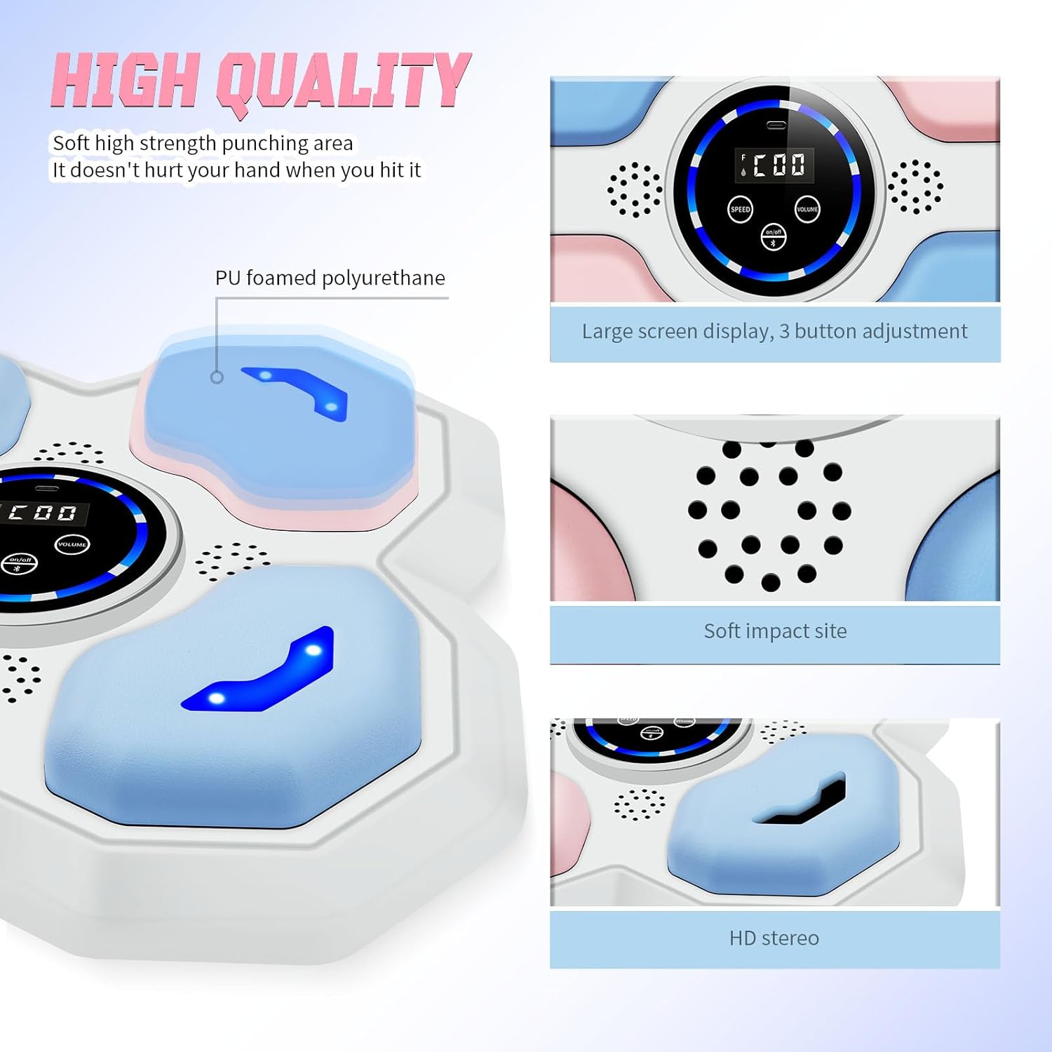 Aparat de box muzical cu Bluetooth pentru copii, tampon electronic de ...