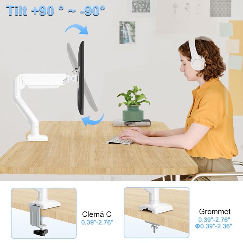 Asztali monitor kar állvány, Rqiurpn, kompatibilis 13-32 hüvelyk ...