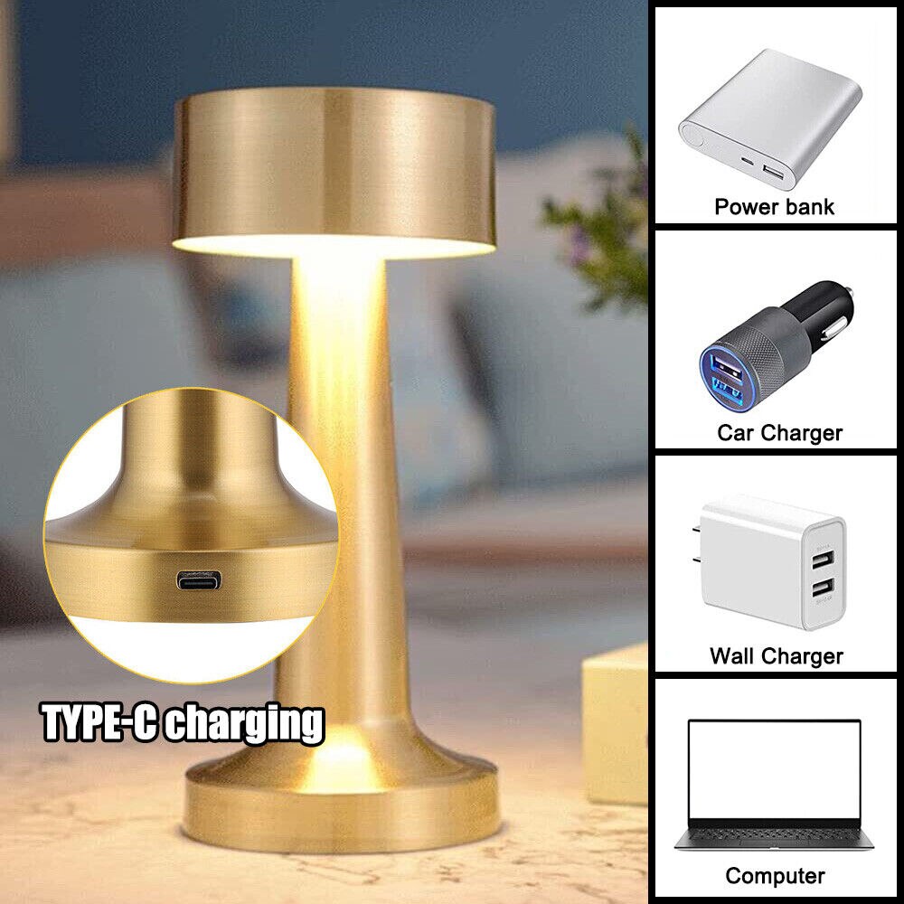 Veioza LED cu control tactil, dimabil, incarcare USB, 1800mAh, lumina ...