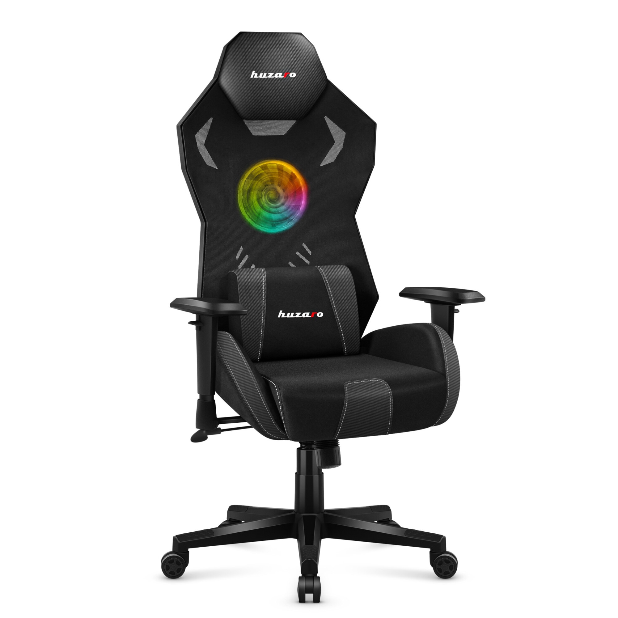 Scaun de gaming Huzaro Combat 7.6 RGB, Iluminare LED RGB si ventilator ...