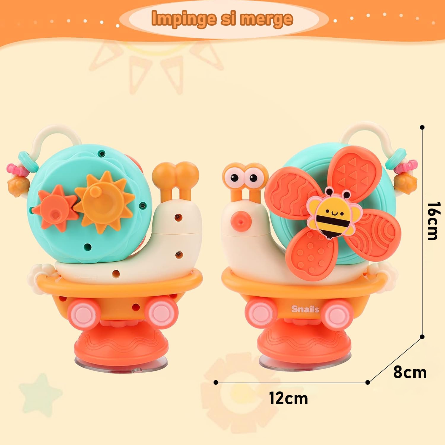 Jucarie Interactiva Bebelusi, BYONDSELF®, cu Ventuza, Rotirea Morii de ...