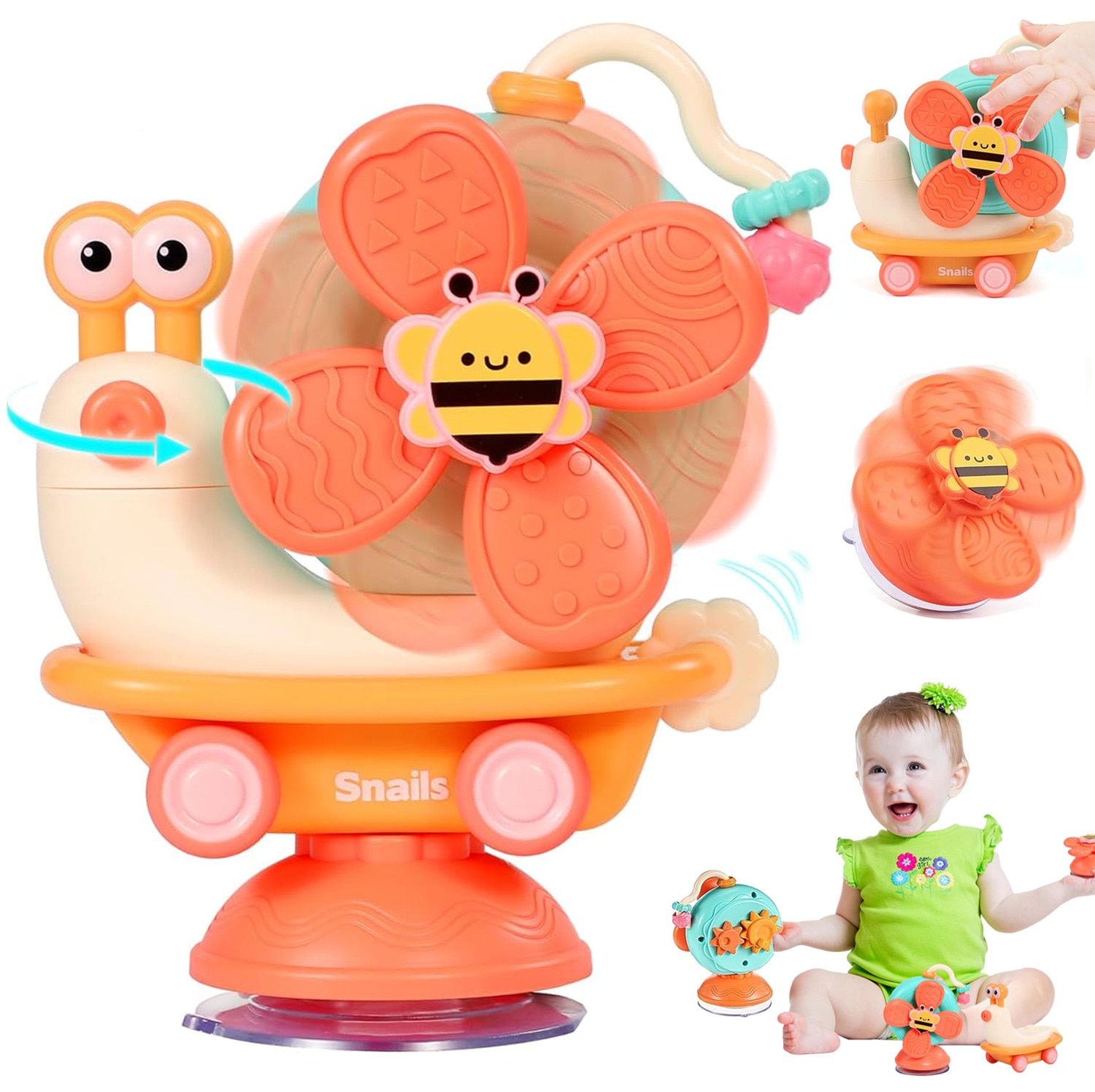 Jucarie Interactiva Bebelusi, BYONDSELF®, cu Ventuza, Rotirea Morii de ...