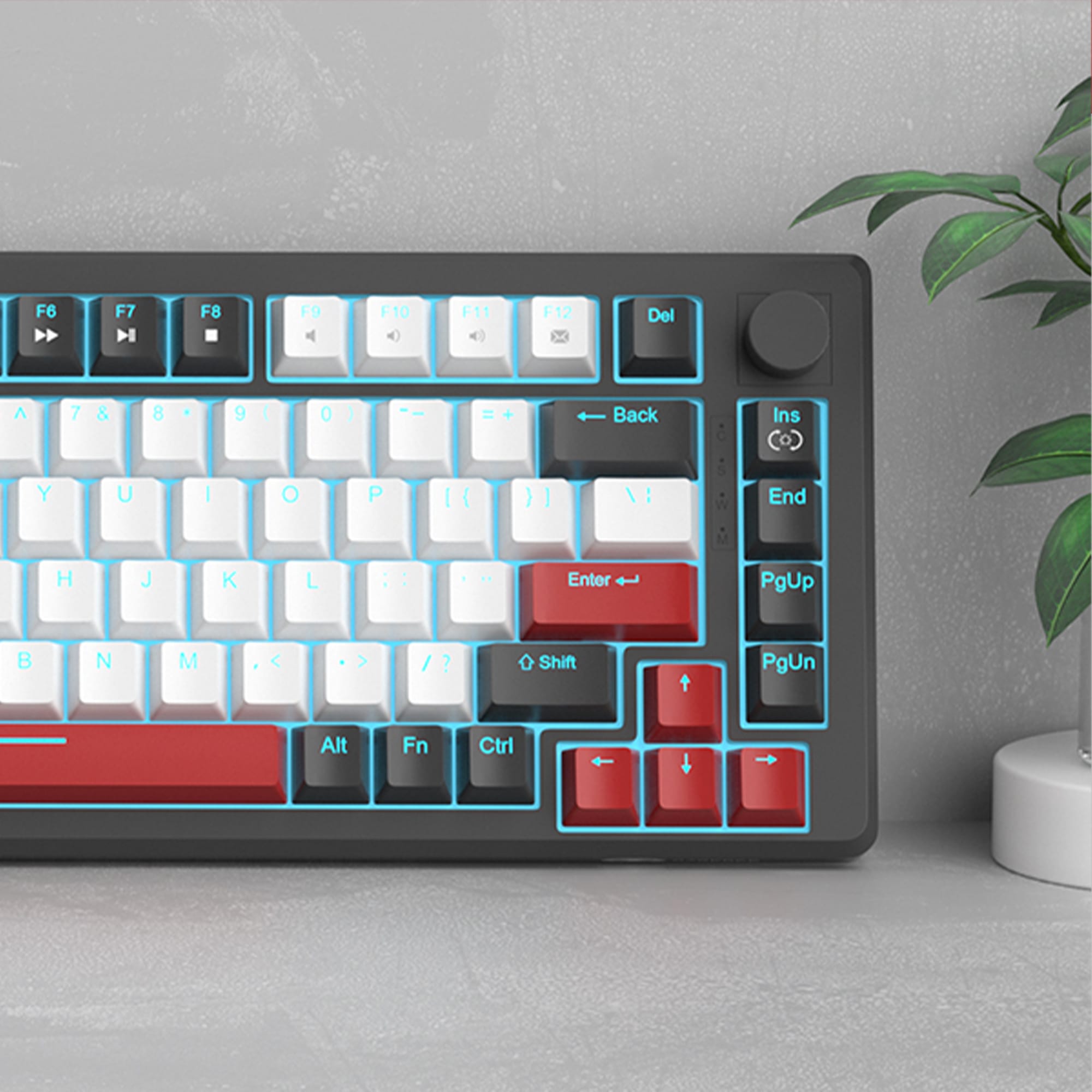 Tastatura Mecanica Gaming Timebox, 75%, Lumini LED, 83 taste, Control ...
