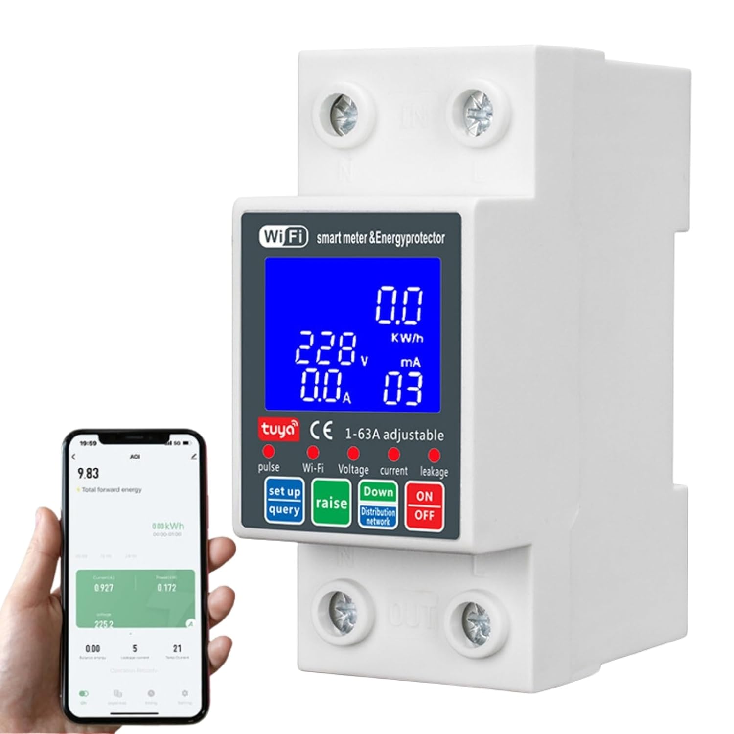 Contor de energie bidirectional Tuya, Smart meter, releu de protectie ...