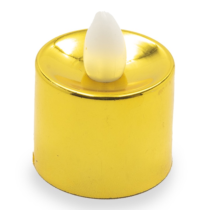 Lumanare LED decorativa, DECORTREND, aurie, 4x3,6cm - eMAG.ro