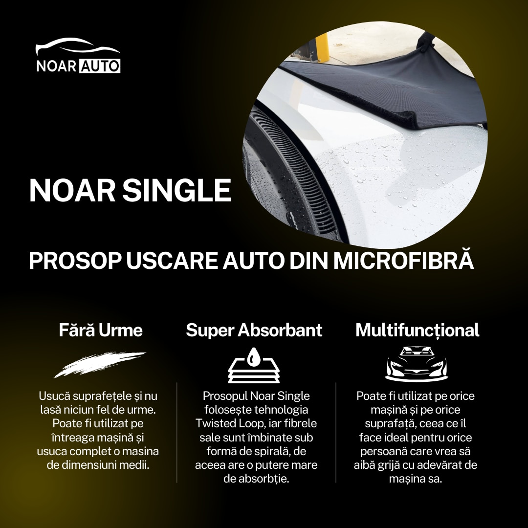 Prosop uscare auto 70x90cm, Noar Single - 800 gsm, Noar Auto, Super ...