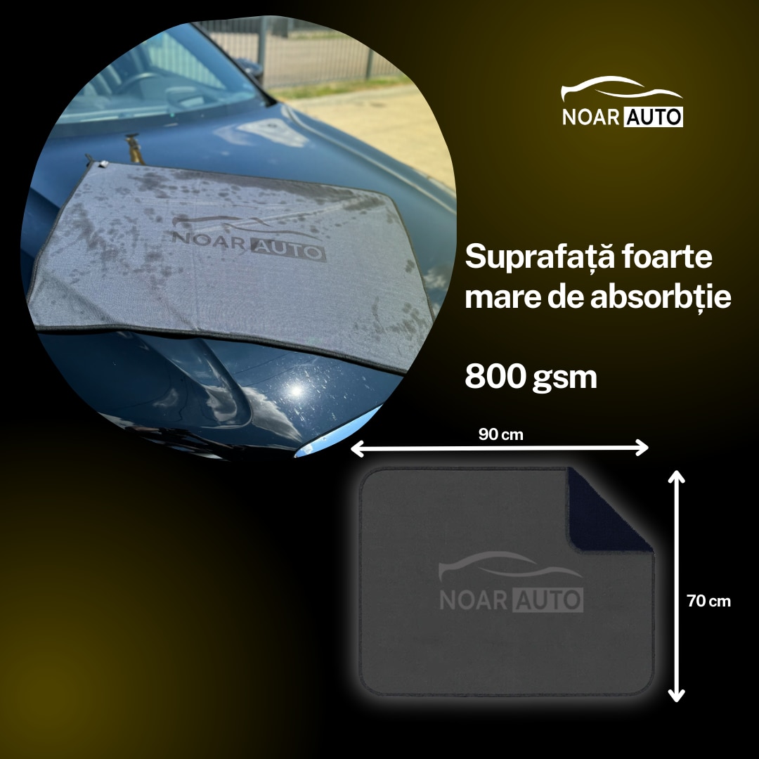 Prosop uscare auto 70x90cm, Noar Single - 800 gsm, Noar Auto, Super ...