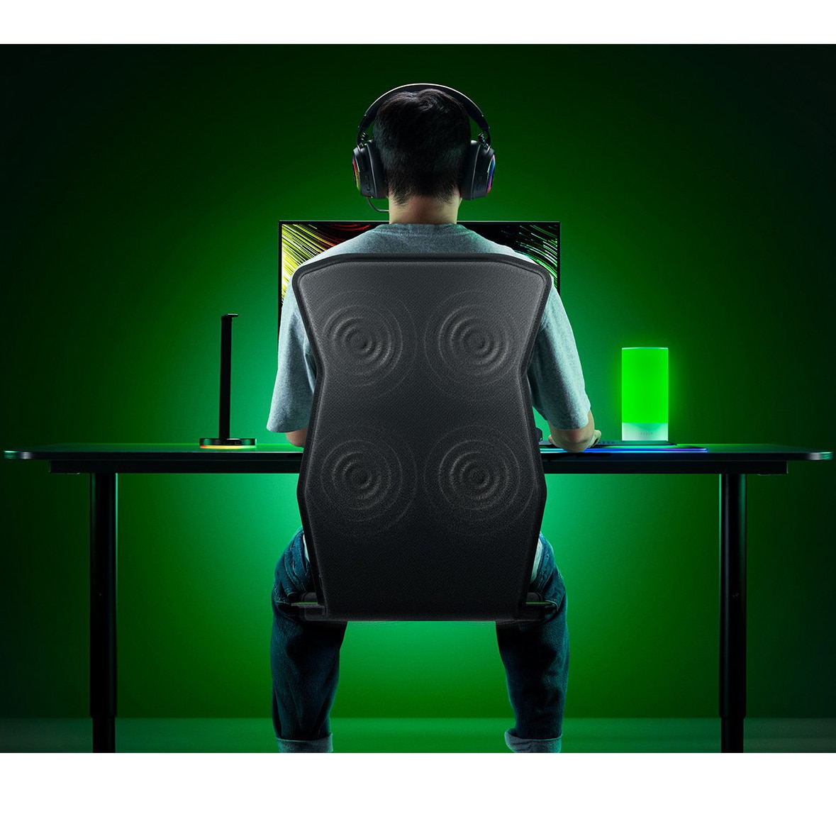 Perna cu feedback Razer Freyja Haptic Gaming Seat, HyperSpeed Wireless ...