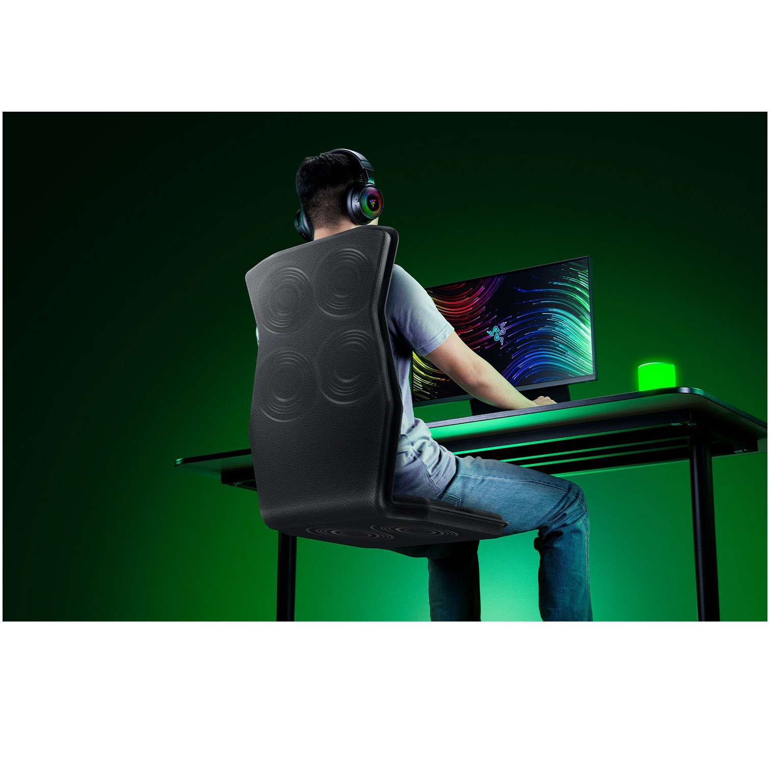 Perna cu feedback Razer Freyja Haptic Gaming Seat, HyperSpeed Wireless ...