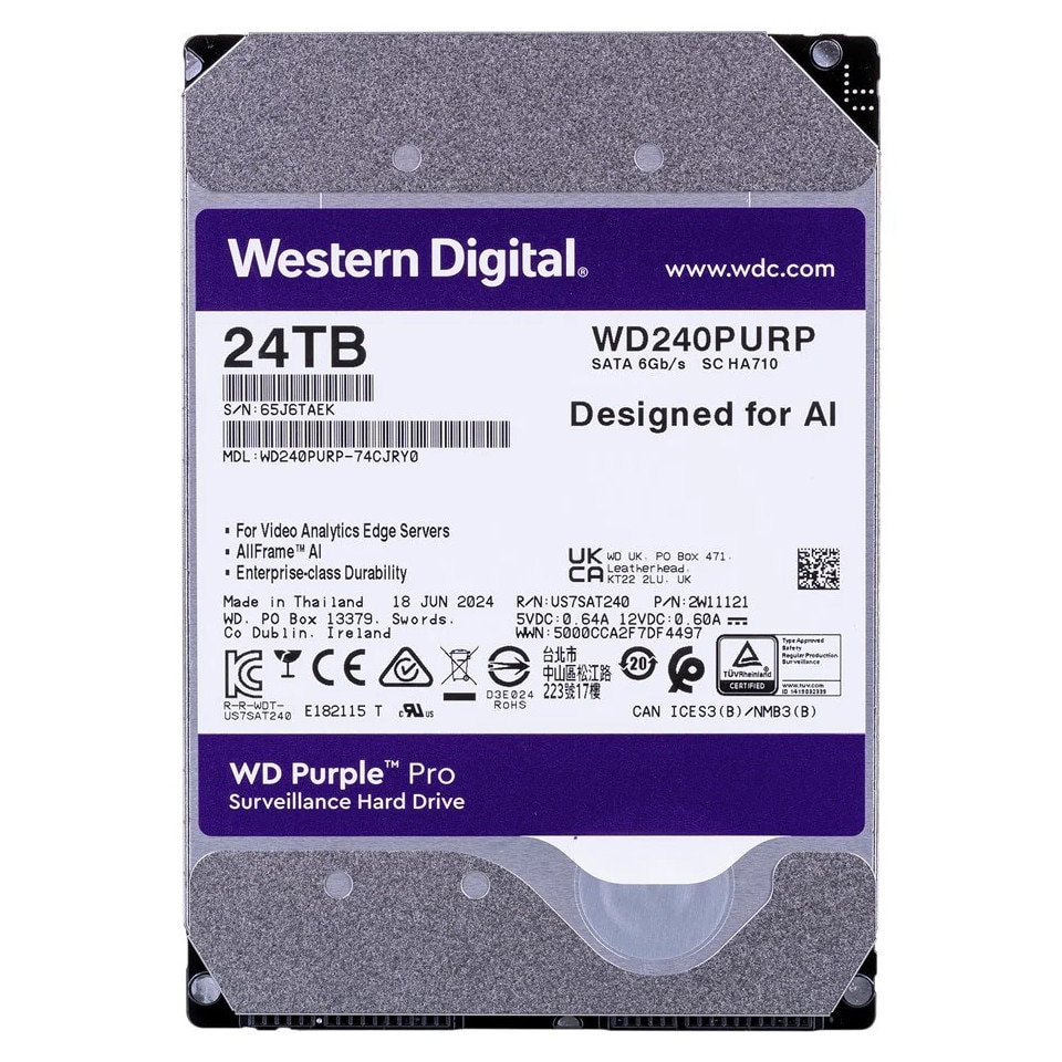 HDD, WD, 24TB, 7200 RPM, 512 MB, 147x101,6x26,1mm - eMAG.ro