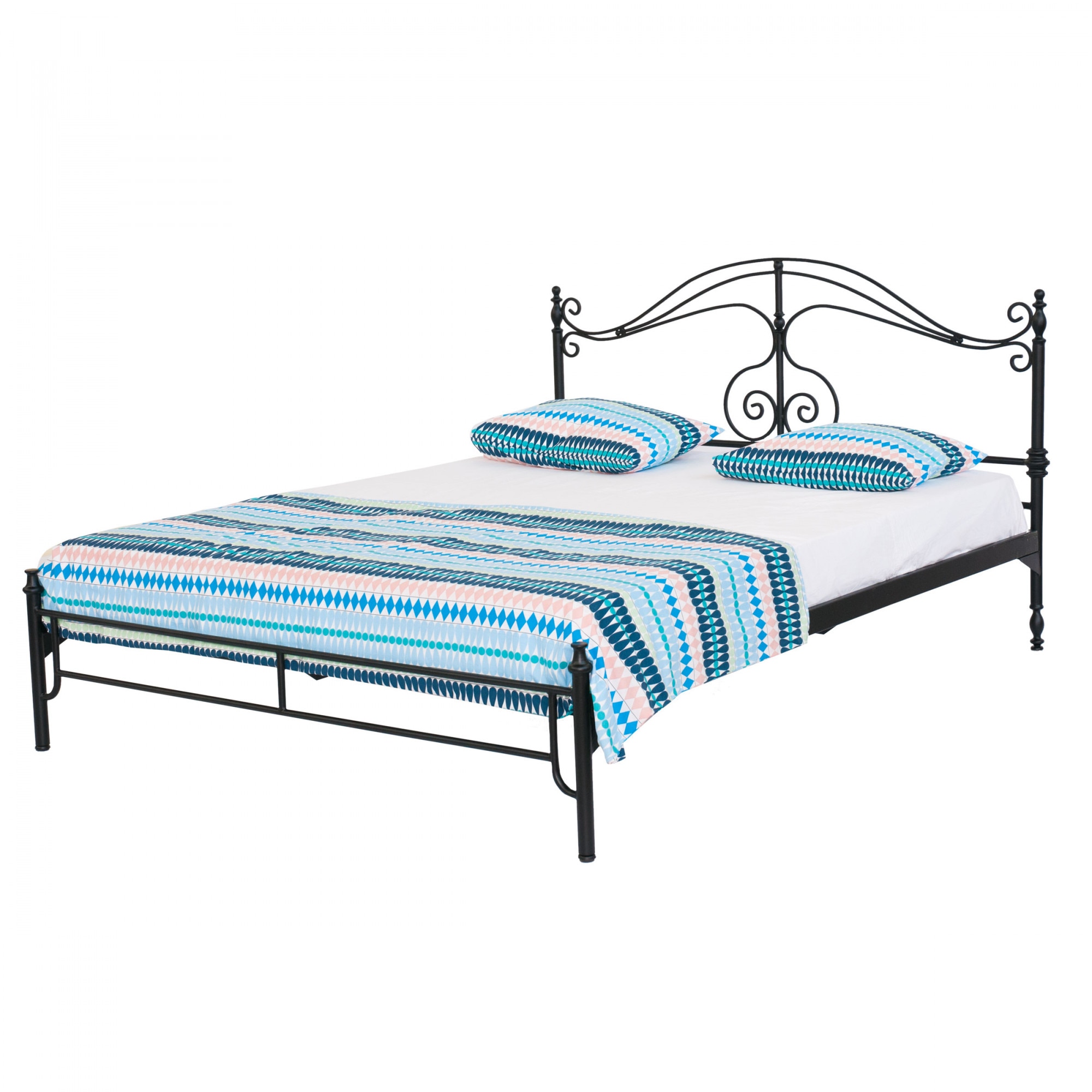 Pat din fier forjat Princess, cu tablie mica, 190x210 cm - eMAG.ro