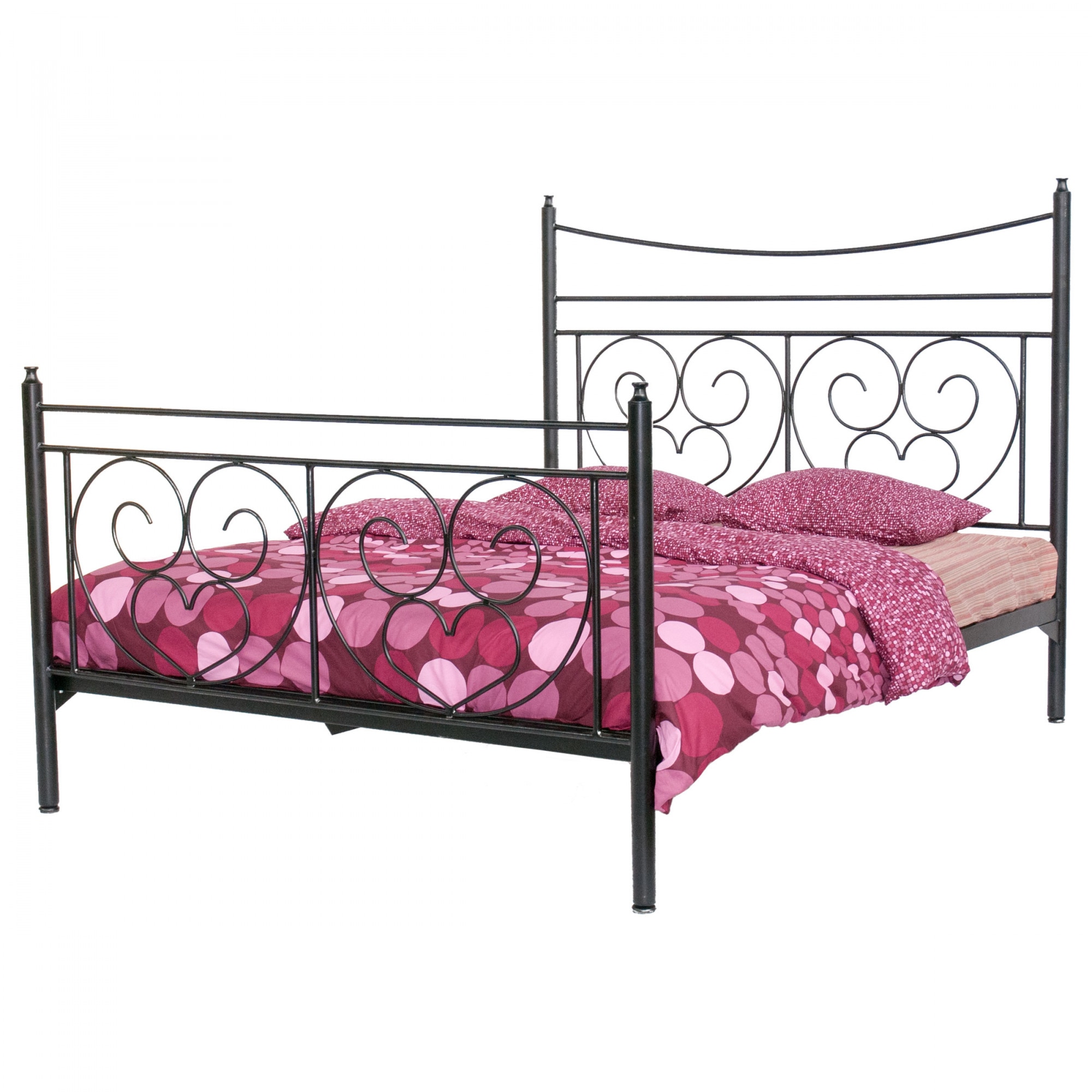 Pat din fier forjat Catrinel, cu tablie mare, 150x210 cm - eMAG.ro