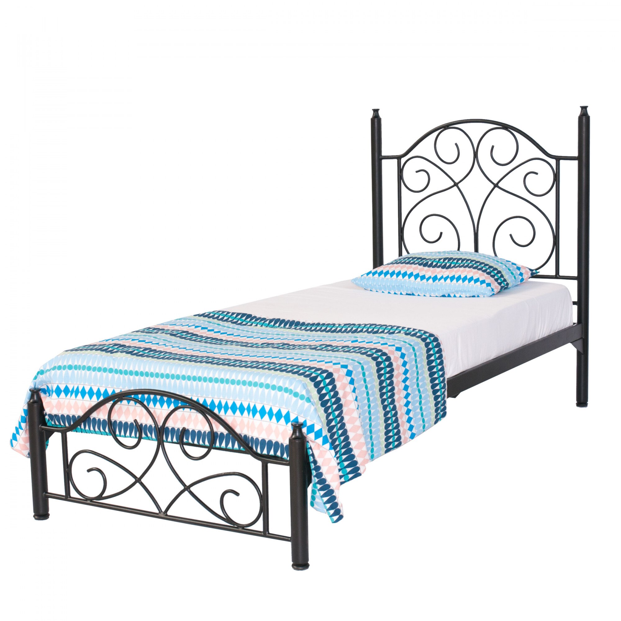 Pat din fier forjat Iris, 100x210 cm - eMAG.ro