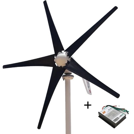 Generator eolian 400W, 5 elice negre, 12/24V, sistem de control automat - eMAG.ro