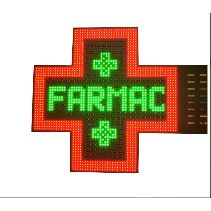 Panou publicitar LED, tip cruce farmacie, cu doua fete, 120X120CM - eMAG.ro