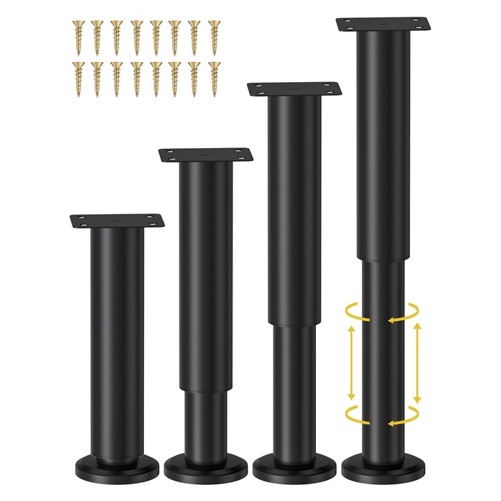 Set 4 Picioare Canapea Mobila, SINBINTA, 6.2x4.7x(18-30)cm, Design anti ...