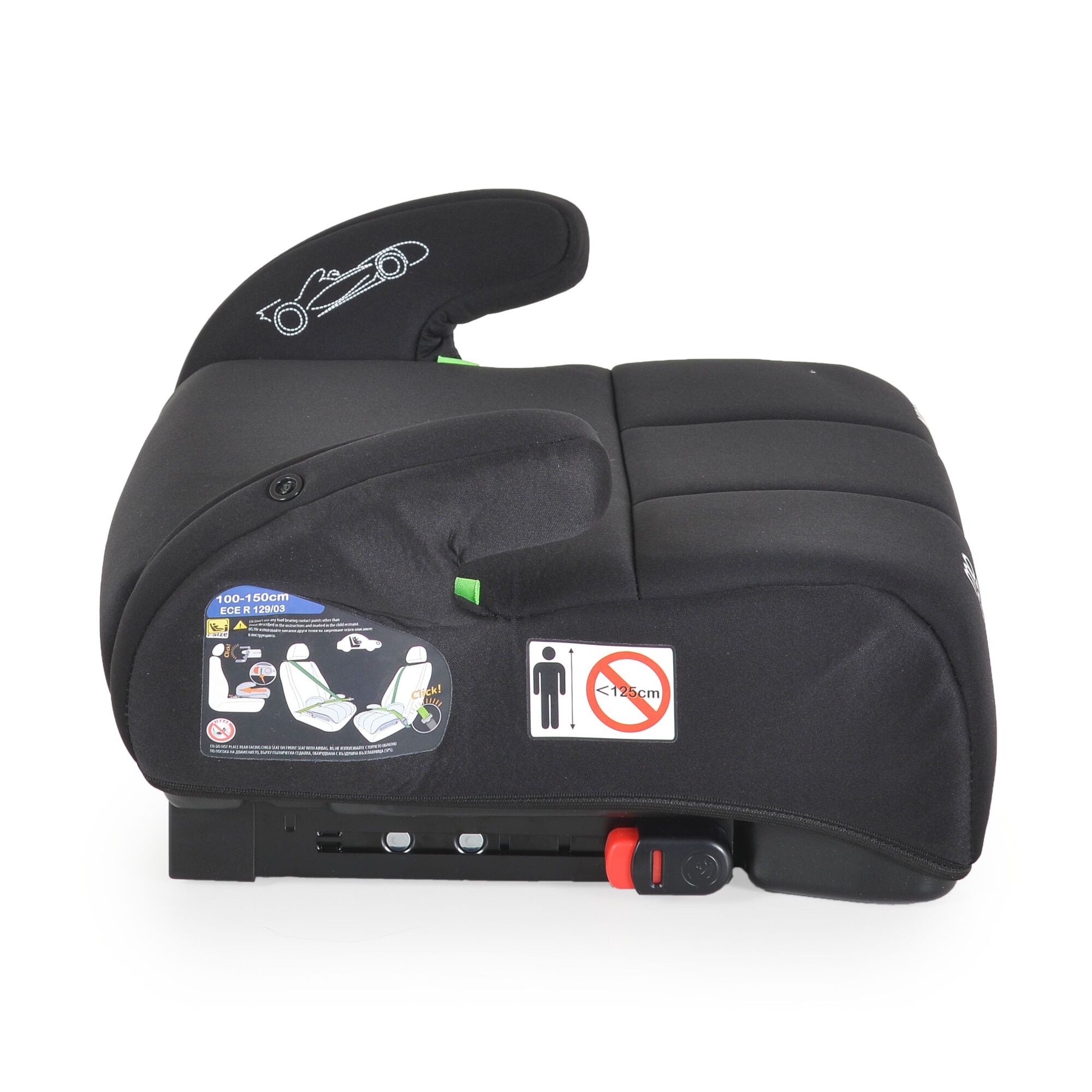 Inaltator auto pentru copii Moni Monza Black 125-150 cm cu jucarie de ...