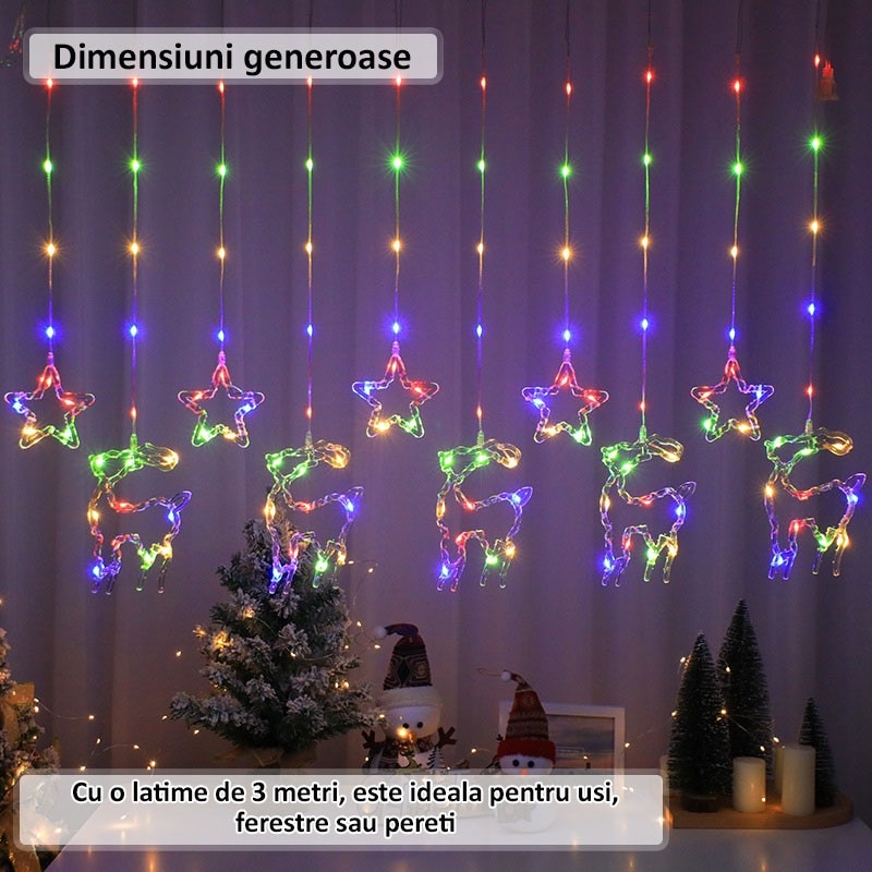 Instalatie de Craciun tip perdea NEXTLY, interconectabila, lumini LED ...