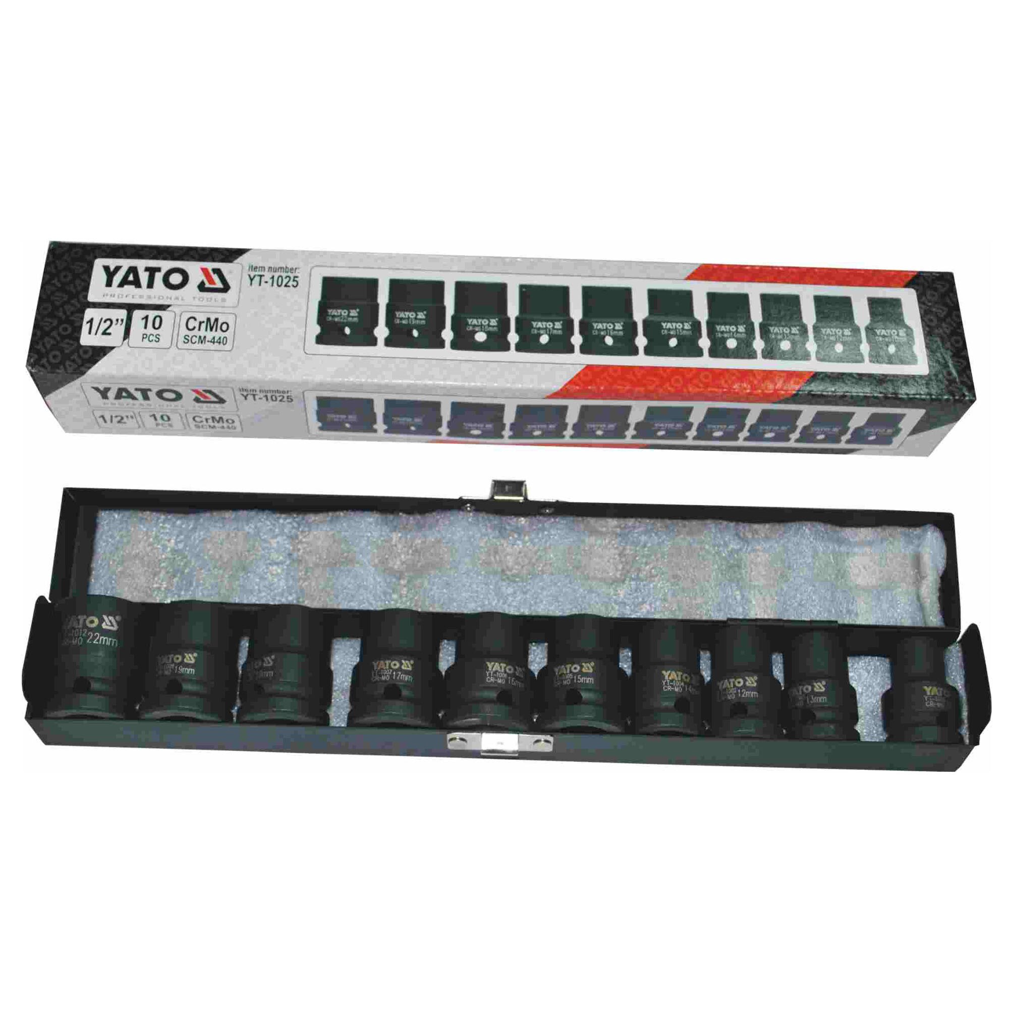 Set chei tubulare de impact 1/2'', 10-22mm, Yato YT-1025 - eMAG.ro