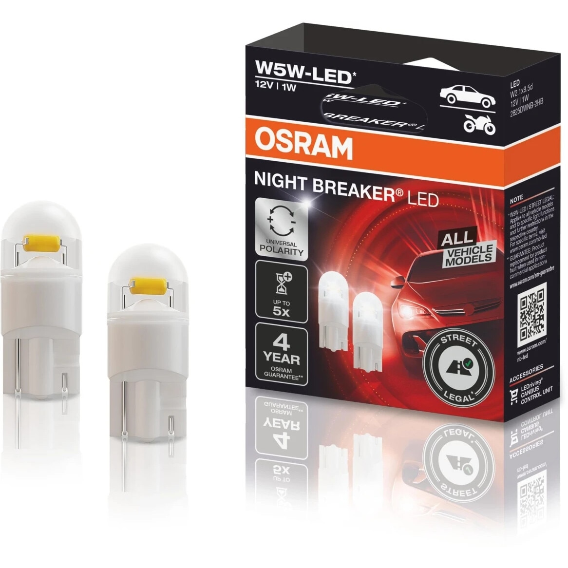 Set 2 buc bec LED Osram Night Breaker LED W5W Omologat RAR - eMAG.ro