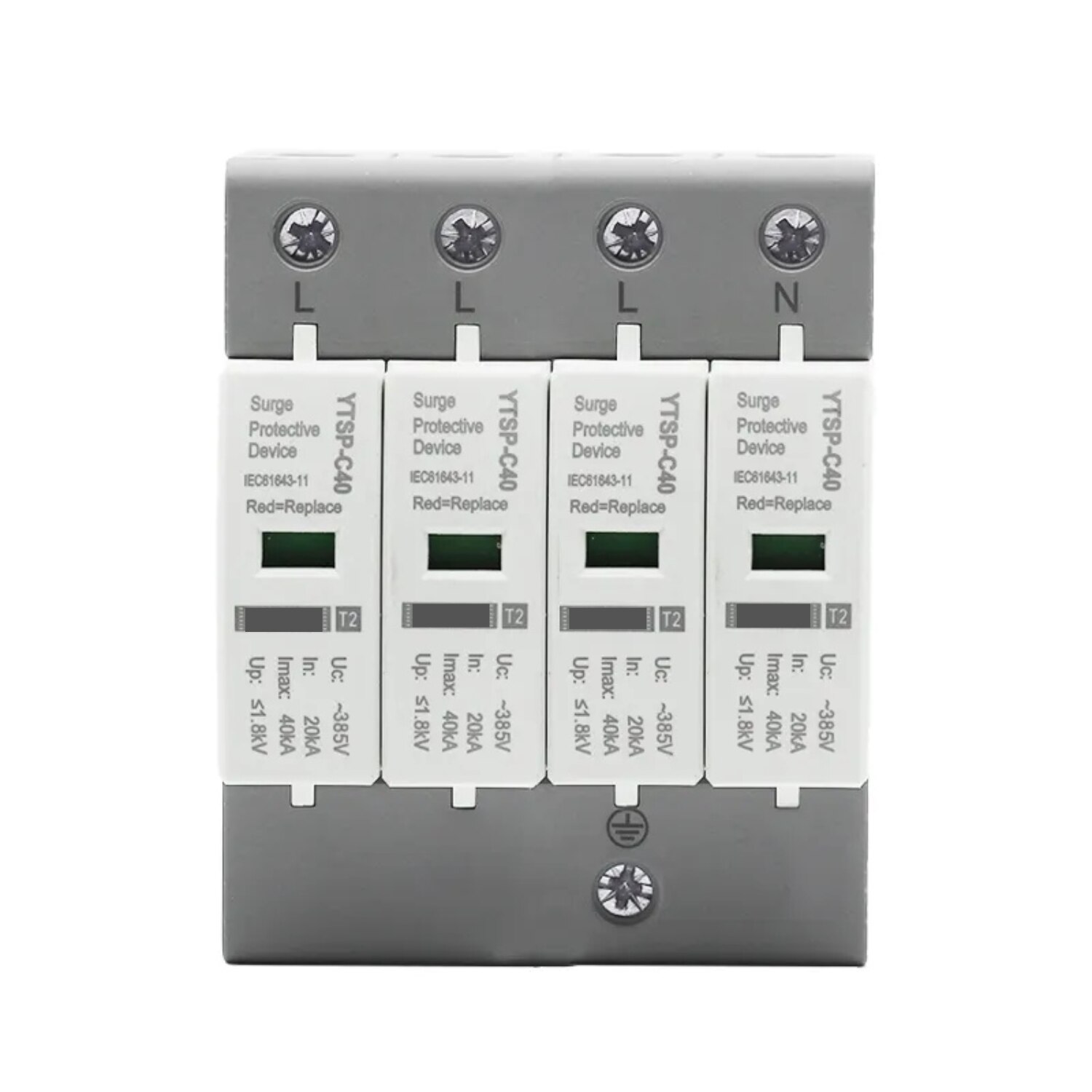 Descarcator supratensiune AC 3P+N, SPD tip 2, trifazat, 20KA - 40 KA ...