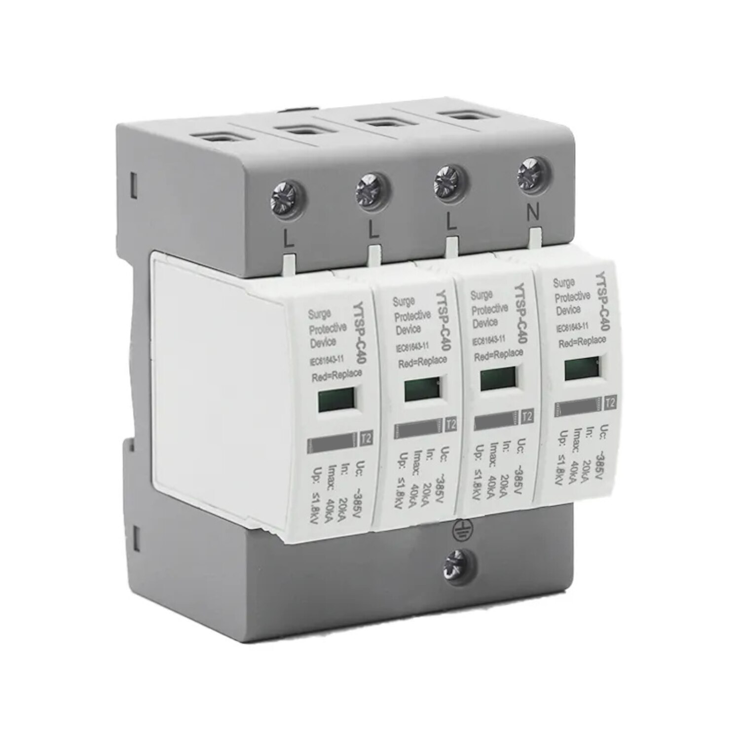 Descarcator supratensiune AC 3P+N, SPD tip 2, trifazat, 20KA - 40 KA ...