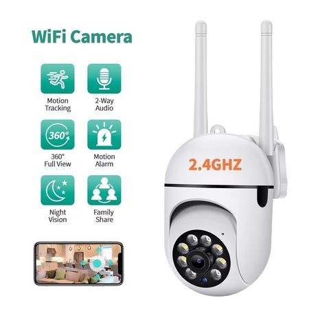 Camera de supraveghere inteligenta, rotativa la 360 de grade, cu vedere ...