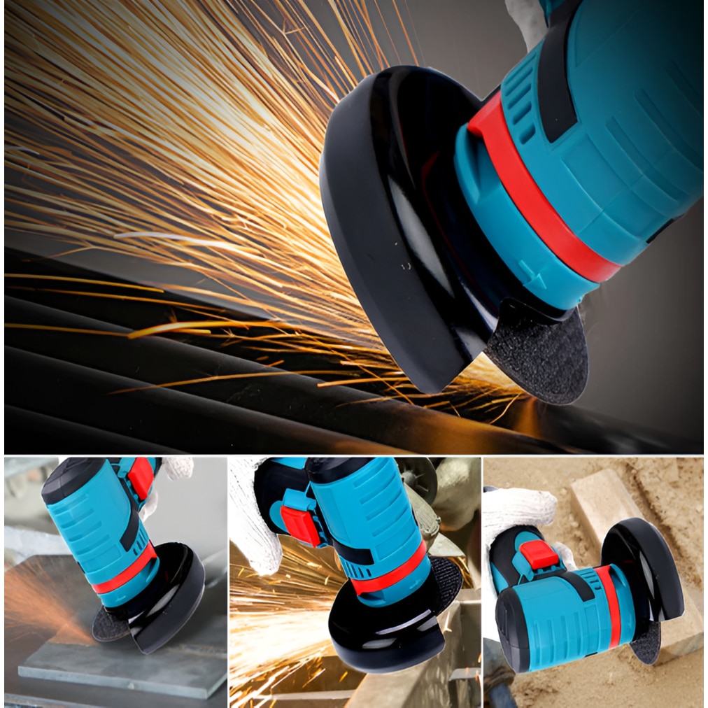 Mini Polizor Flex Unghiular Portabil, eSimplu®, 2 Acumulatori 24V ...