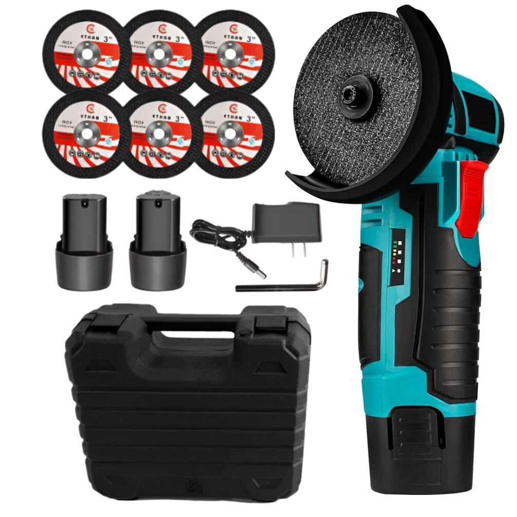 Mini Polizor Flex Unghiular Portabil, eSimplu®, 2 Acumulatori 24V ...