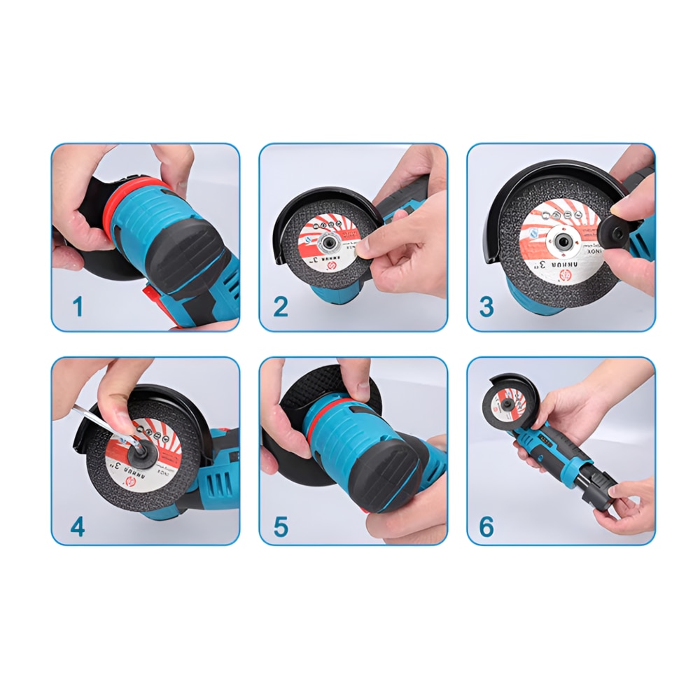 Mini Polizor Flex Unghiular Portabil, eSimplu®, 2 Acumulatori 24V ...