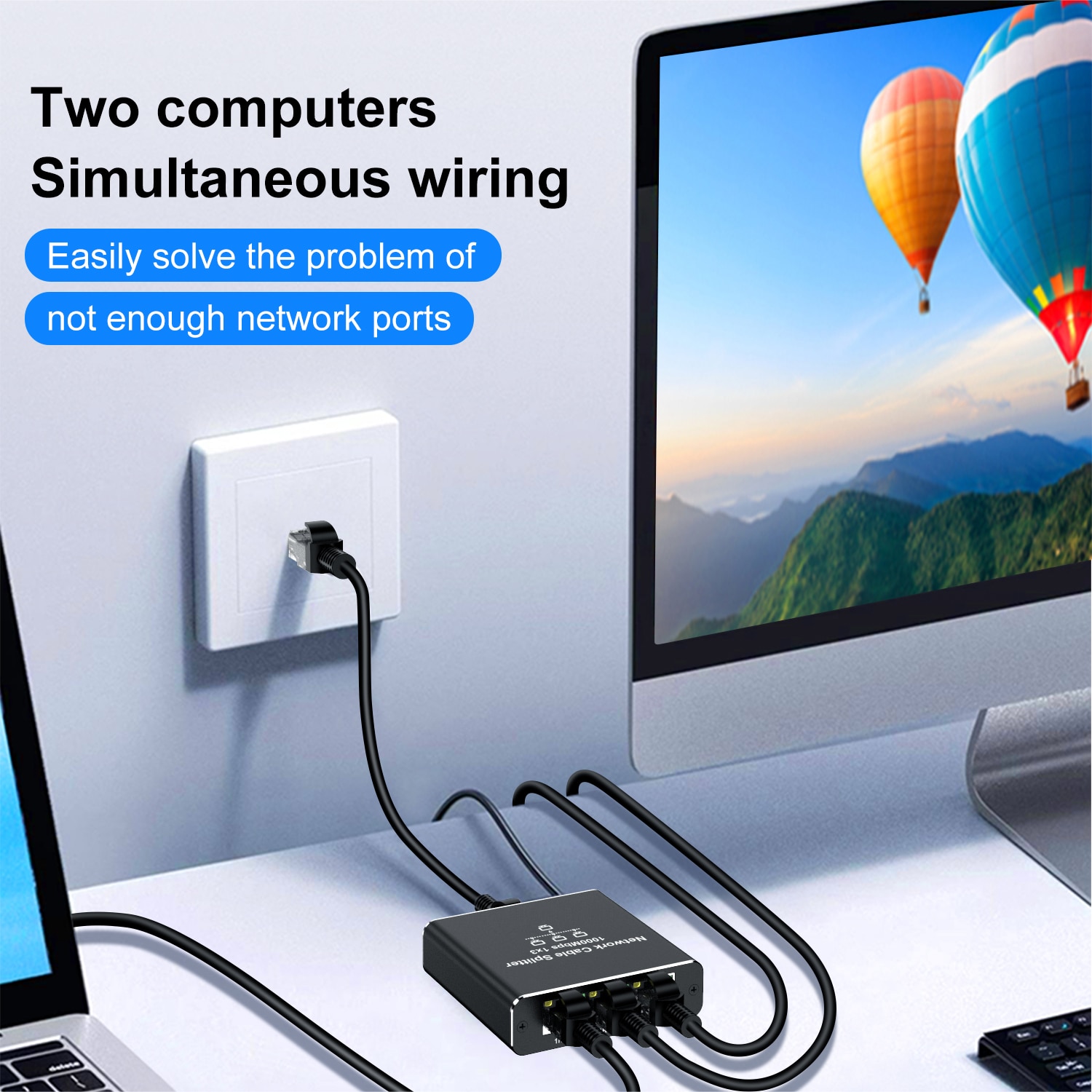 Splitter Ethernet Gigabit Viteza Mare 1 la 3, 1000Mbps LAN Splitter ...