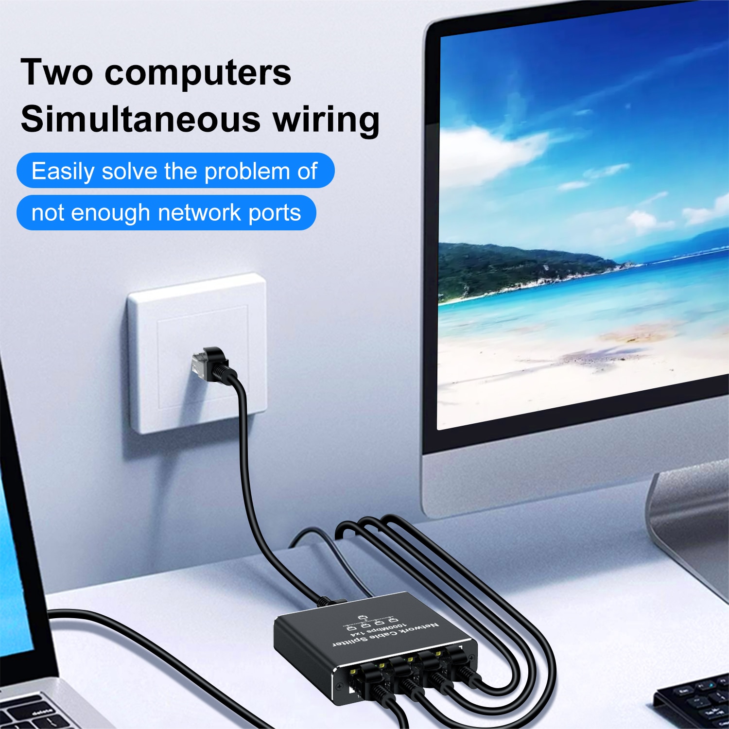 Splitter Ethernet Gigabit Viteza Mare 1 la 4, 1000Mbps LAN Splitter ...