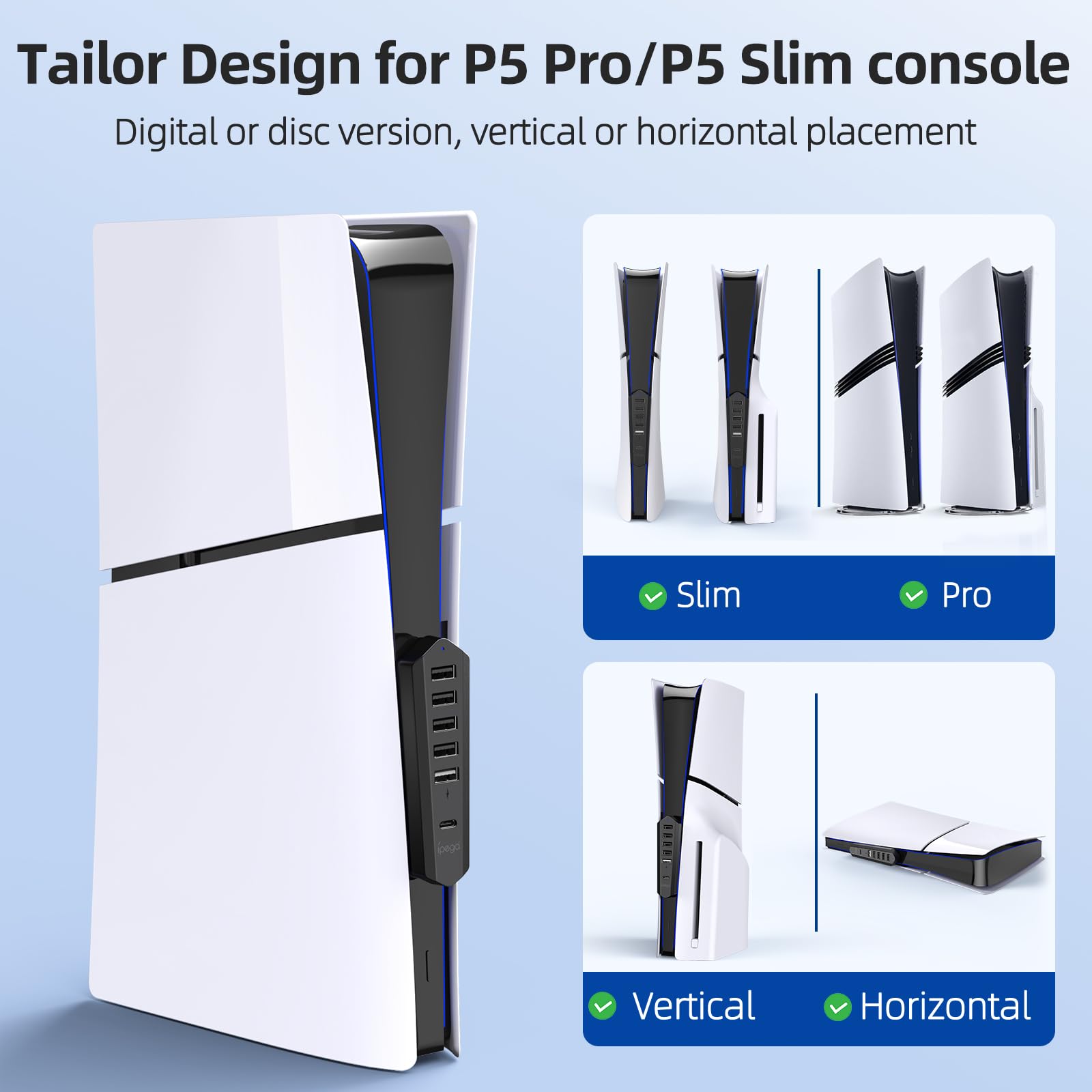 Hub USB cu 6 Porturi doar pentru Consola PS5 Pro/Slim Disc si Digital ...