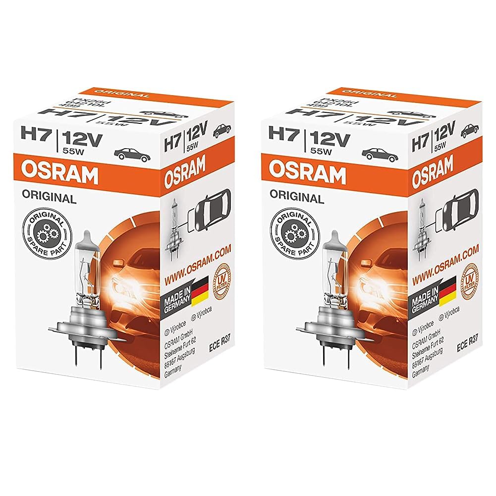 Becuri far Halogen Osram H7 12V 55W set 2 buc, transparent - eMAG.ro