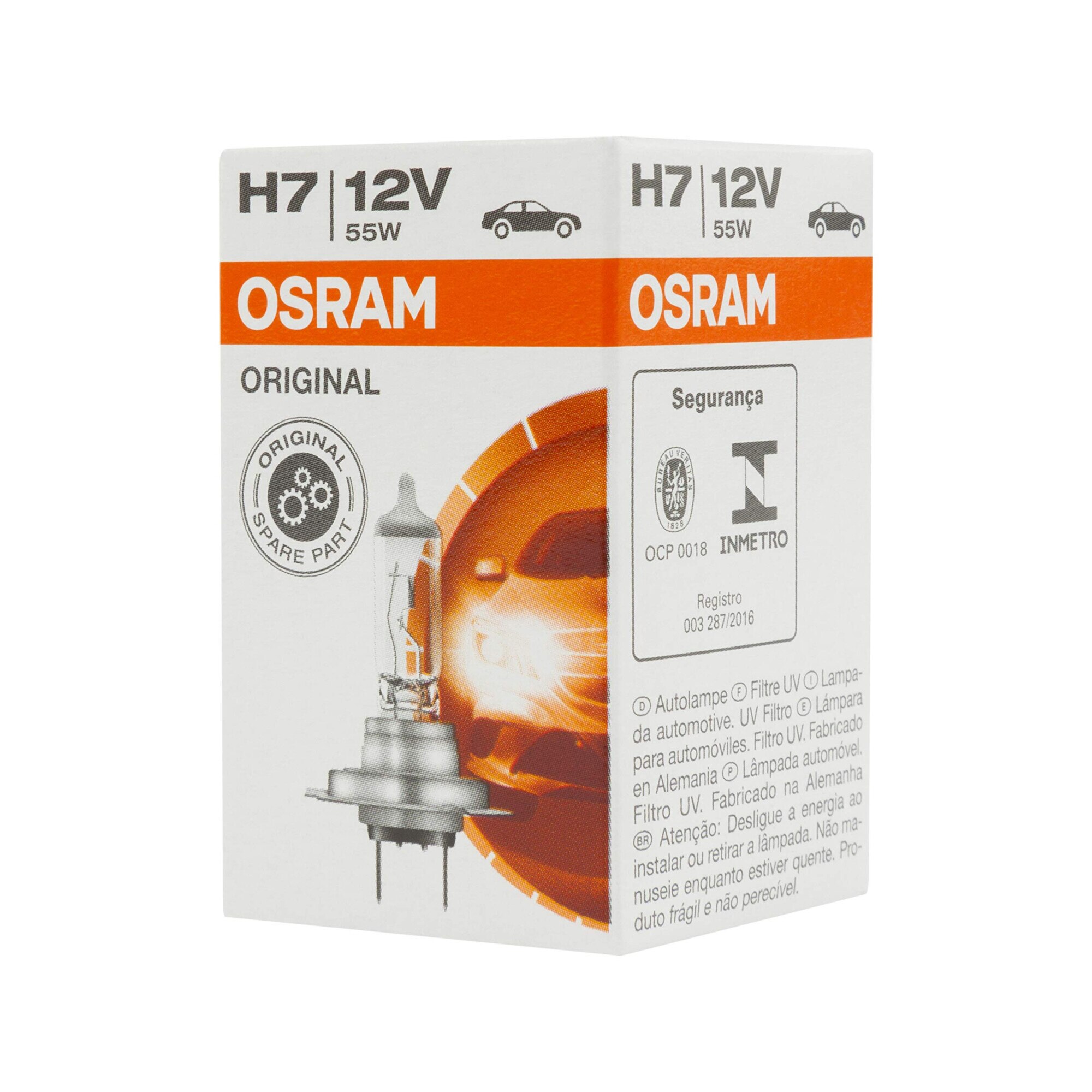 Becuri far Halogen Osram H7 12V 55W set 2 buc, transparent - eMAG.ro