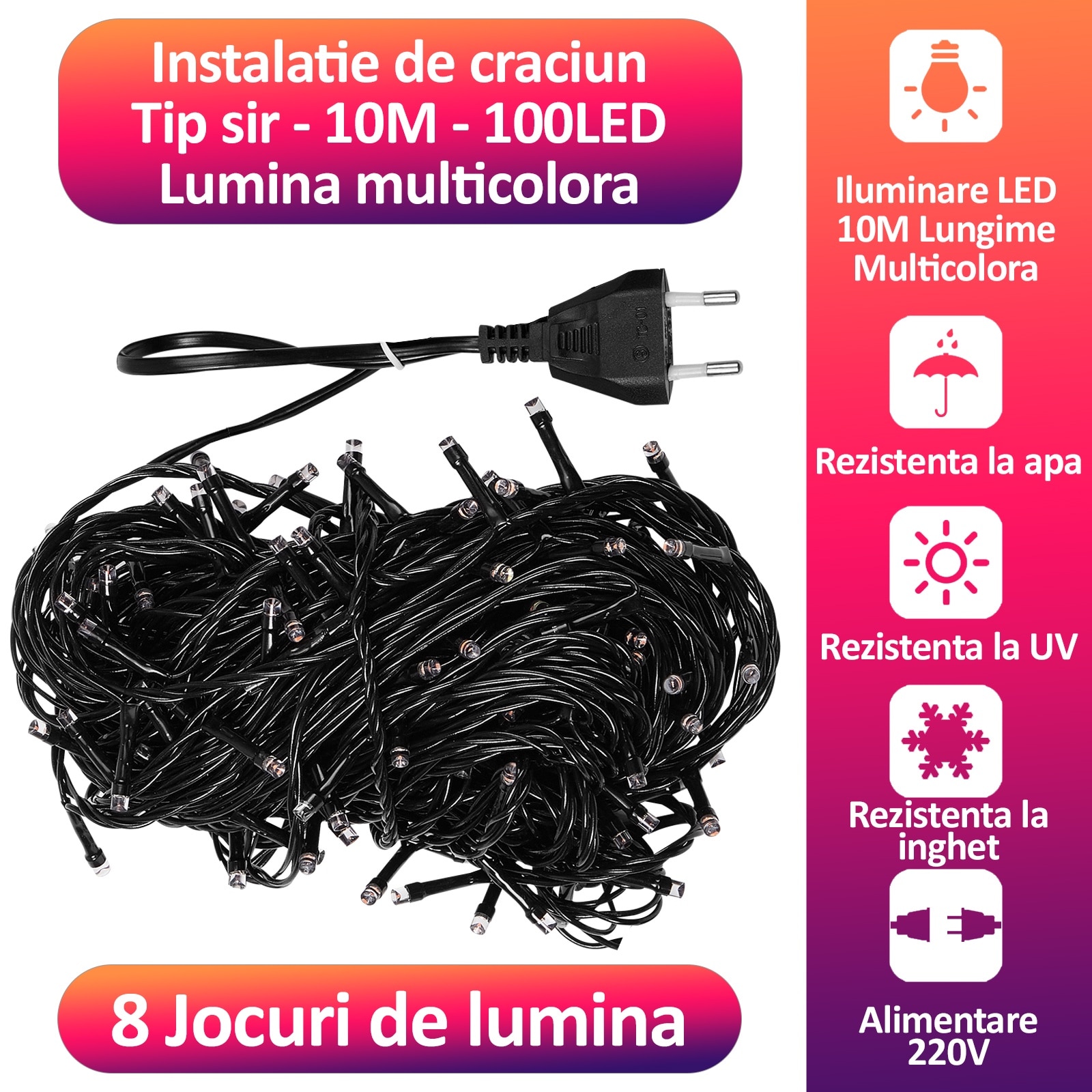 Instalatie de craciun LED, NEXTLY, pentru interior si exterior, lumina ...
