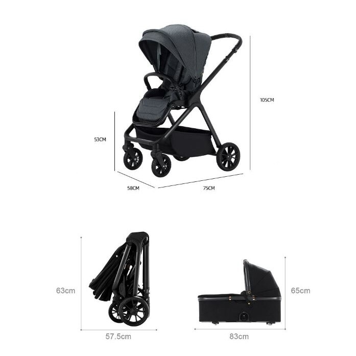 Carucior pentru Copii 3 in 1 All in One Visoli Negru - eMAG.ro