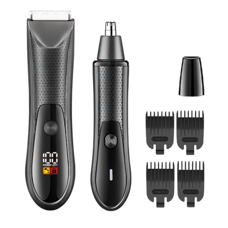 Set aparat de tuns barba, corp, inghinal si trimmer nazal, rezistent la ...