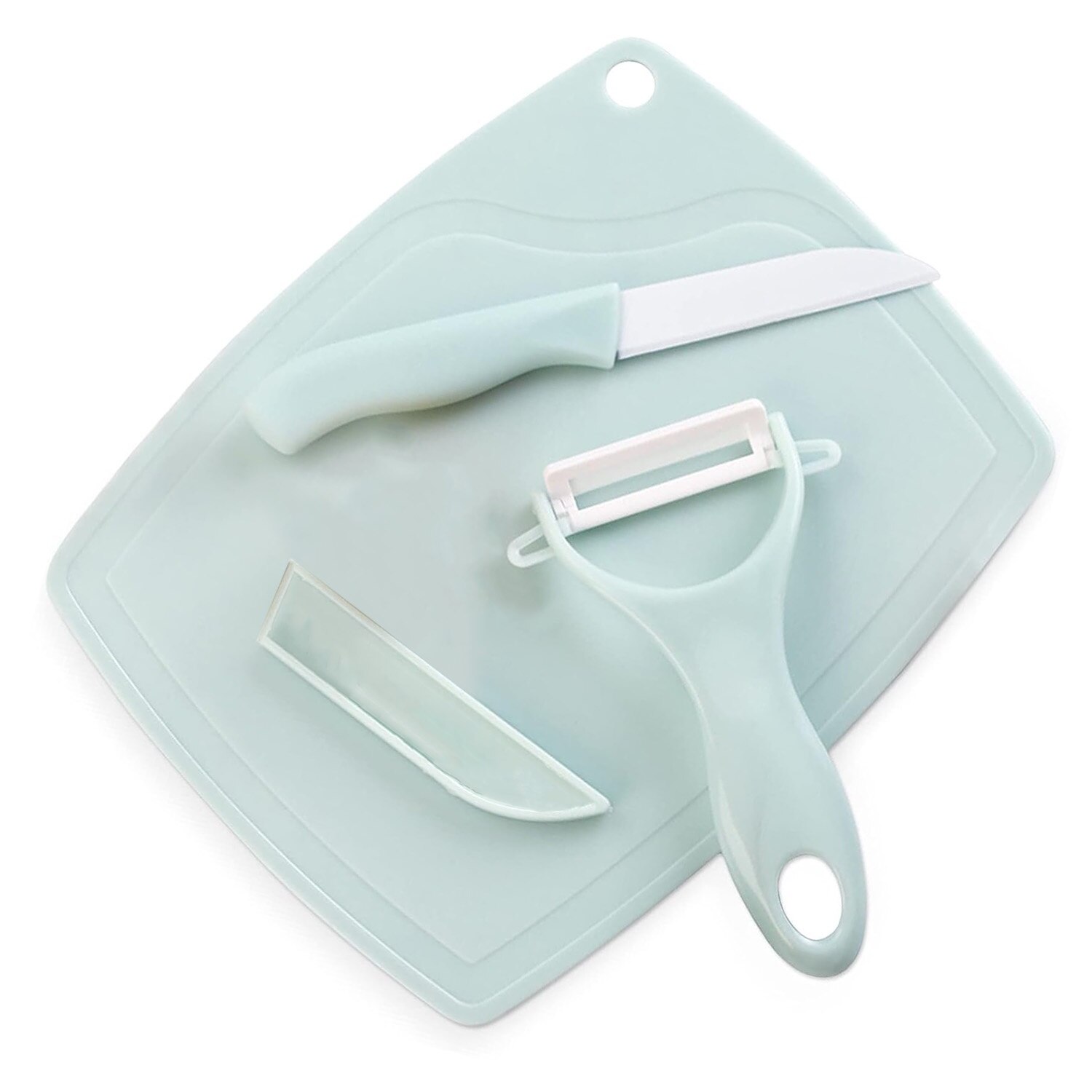 Set de cutite pentru bucatarie, 3 piese, Cutit ceramic, Cutit decojit ...