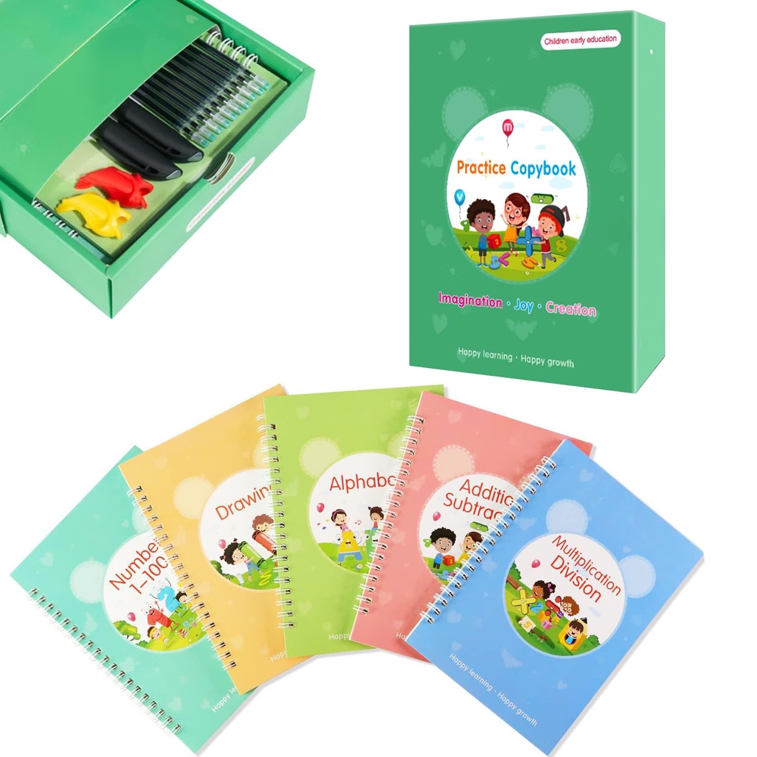 Set 5 Caiete de Lucru Reutilizabile cu Adancituri - Invat sa Scriu ...