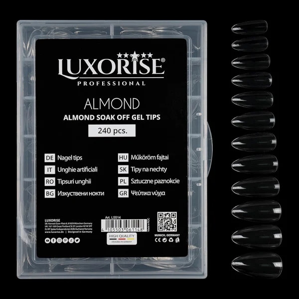 Tipsuri Unghii Dizolvabile Migdala Soak Off - Almond Full Nail, 240 buc ...