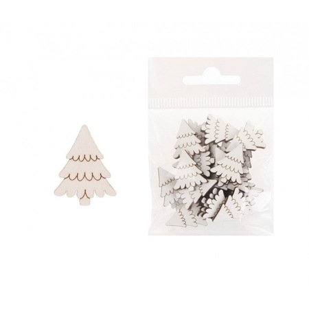 Set decorativ 24 bucati, Cresco, braduti din lemn, ecologici, 25mm ...