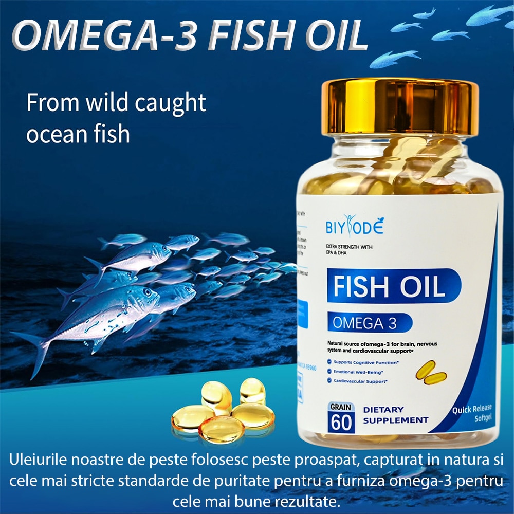 Supliment alimentar Omega 3 Fish Oil, SIRDIKA®, 1250 mg de Acizi Grasi ...