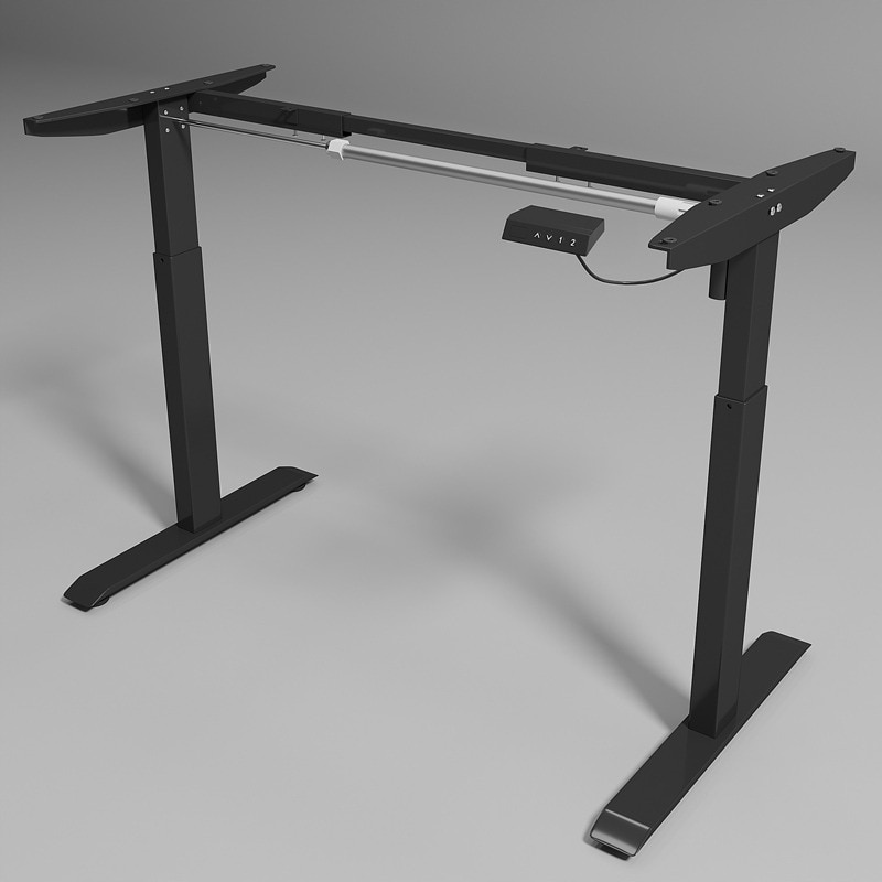 Birou Electric Reglabil pe Inaltime 140x60cm, MUVU, 72-118cm, Negru ...