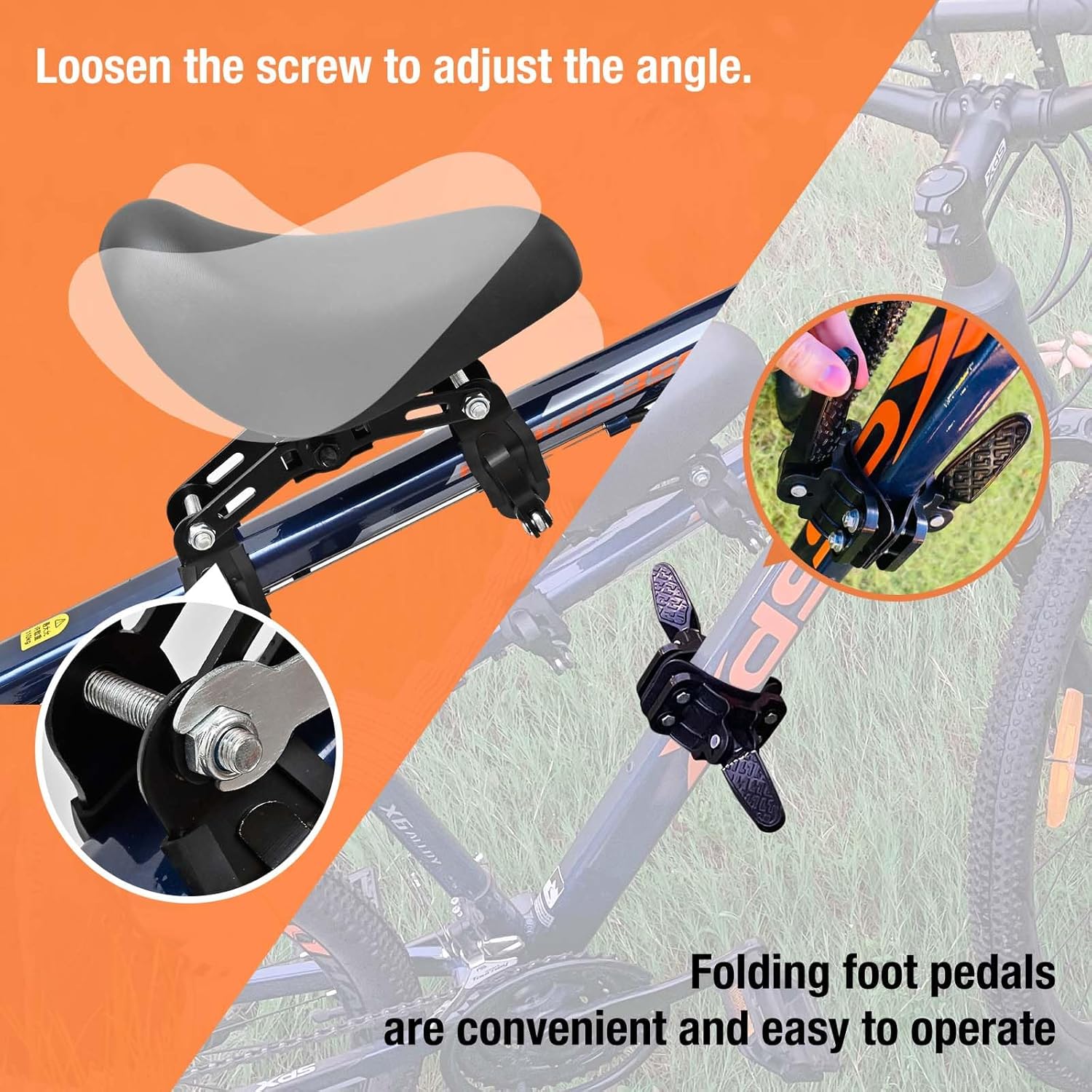 Scaun copil pentru bicicleta cu montaj pe cadru cu ghidon auxiliar ...