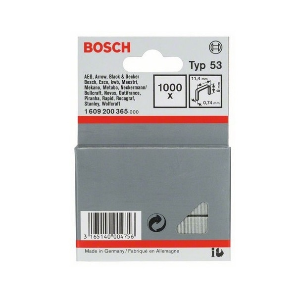 Capse din sarma fina Bosch tip 53, 1000 buc., L 8 mm - eMAG.ro