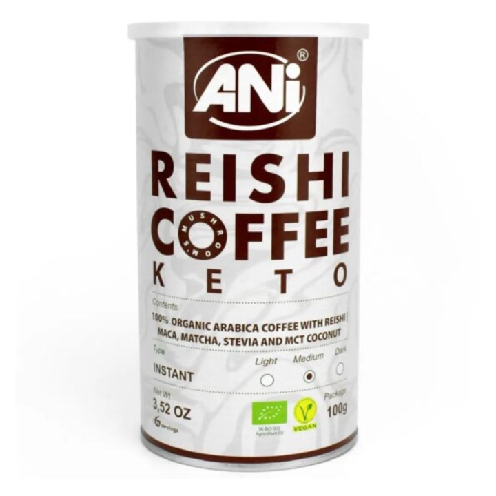 Cafea instant bio Reishi Ganoderma, Keto, Arabica, ANI, 100 g - eMAG.ro